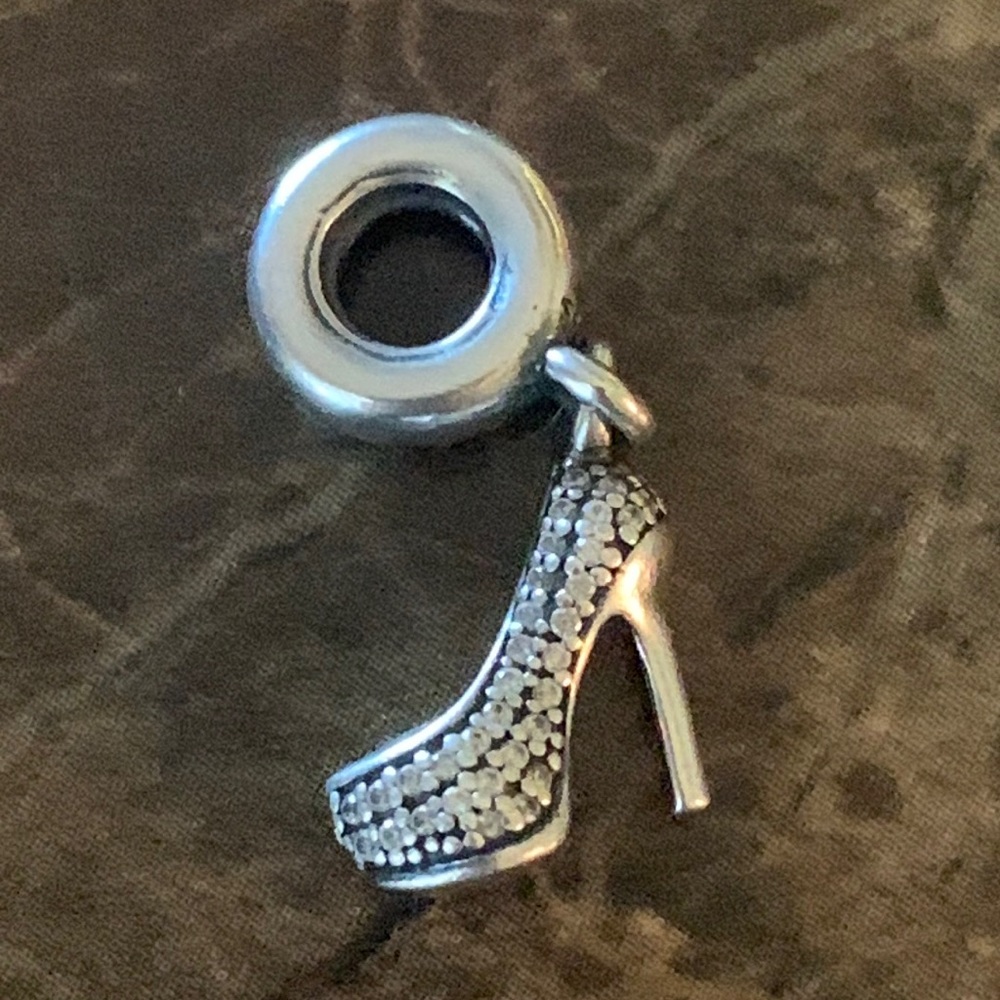 Authentic Pandora Pave Sparkling Stiletto Dangle Charm - Gem